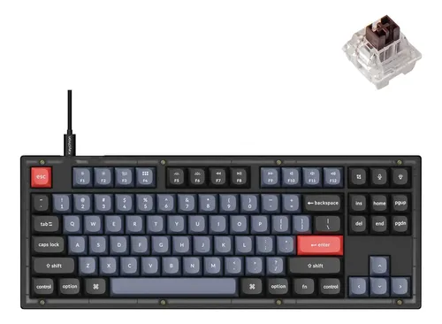 Teclado Keychron V3 Tkl Interruptores Marrones Negro | Cuotas sin interés