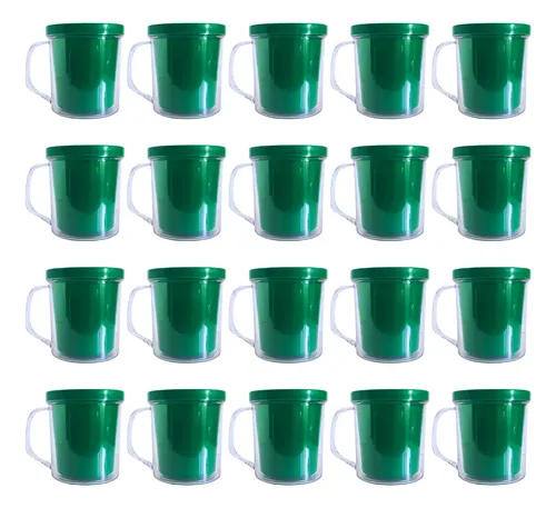 Kit 20 Canecas Acrílica Para Lembrancinhas Cor Verde Parcelamento Sem