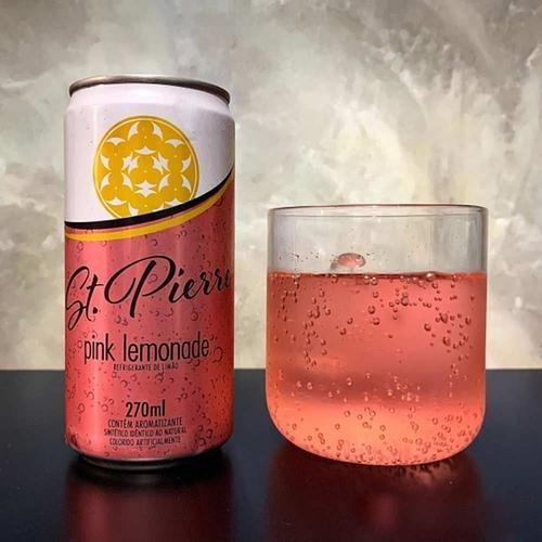 Kit 24 Agua Tônica St Pierre Pink Lemonade Lata 270ml Parcelamento