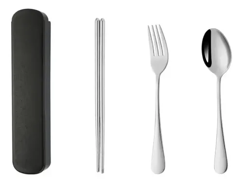Set De Cubiertos Con Estuche 3pz Acero Inoxidable | MercadoLibre