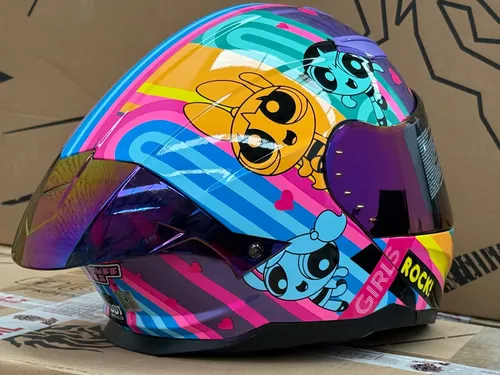 Casco Chicas Superpoderosas Original Kov Abatible Arcoiris | Meses sin ...