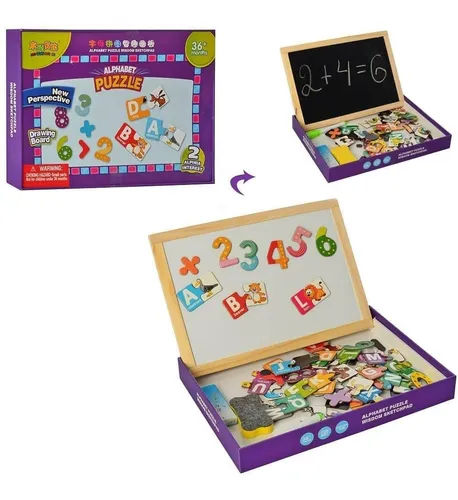Rompecabezas De Alfabeto Y Numeros Con Tablero Magnetico Rompecabezas De Alfabeto Y Numeros Con Tablero Magnetico