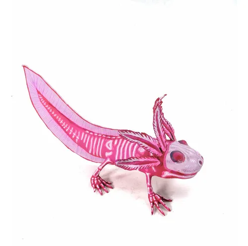 Artesanía Mexicana Ajolote Rosa Esqueleto Alebrije Mexico | Envío gratis