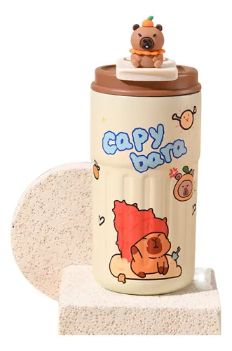 Garrafa Térmica Capivara Com Canudo E Copo | MercadoLivre