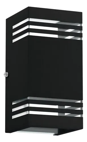 Arandela 6 Frisos Grande Externa Em Alumínio Para Parede Muro Cor Preto ...