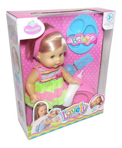 Muñeca Muñeco Bebé Chichi Tetero Sonidos Accesorios Ojos 3d Cuotas