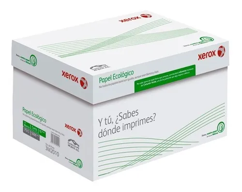 Caja 5000 Hojas Xerox Papel Ecológico Tamaño Carta 10 Resmas Color
