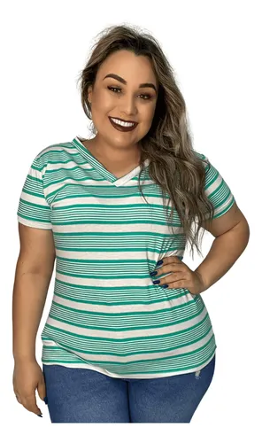 Blusas Femininas Plus Size Estampas Diversas Básicas 3028a