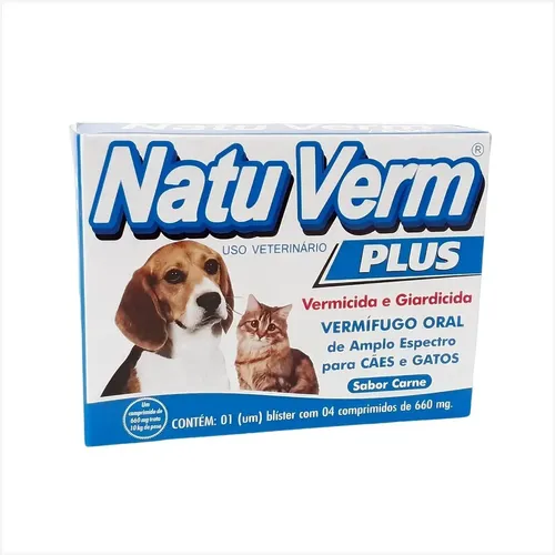 Remedio para gusanos y Giárdia Natu Verm para perros y gatos con 4 ...