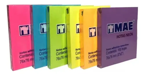 400 Notas Adhesivas Stick Cubo Pastel Post 76x76mm Color Rainbow 6