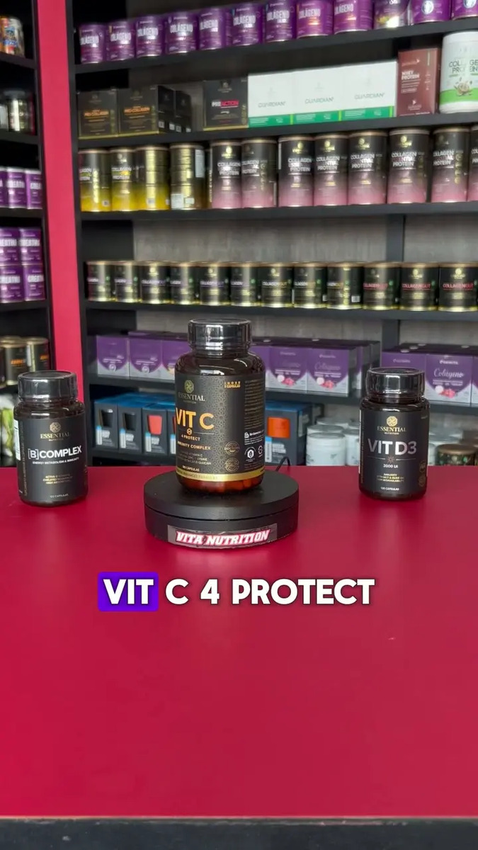 Vitamina C Vit Protect 180 Caps Essential Nutrition Sabor Natural ...