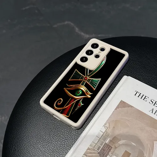 Funda Antigolpe Para Samsung Galaxy A56/a55/a16 Blanco Diseño Ankh Ojo ...