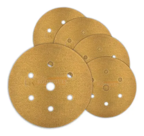 5 Discos De Lixa 3m Velcro Grão P120 Linha Gold / Seco 152mm ...