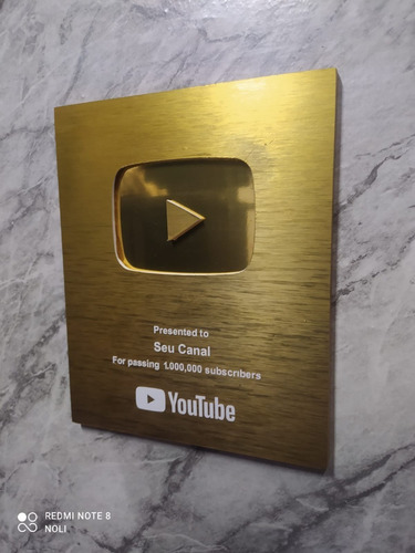 Placa 1 Milhão De Inscritos Frete Grátis