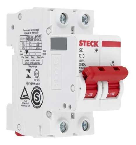 Disjuntor Steck Bipolar Duplo 10, 16, 20, 25, 32, 40, 50,63a | MercadoLivre