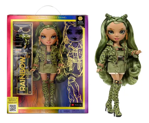 Muñeca De Moda Rainbow High Olivia Camo Green Con Accesorios | Cuotas ...