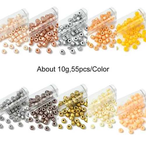 100g 10 Colors Baking Paint Pearlized Glass Seed Beads Mixed Color ...
