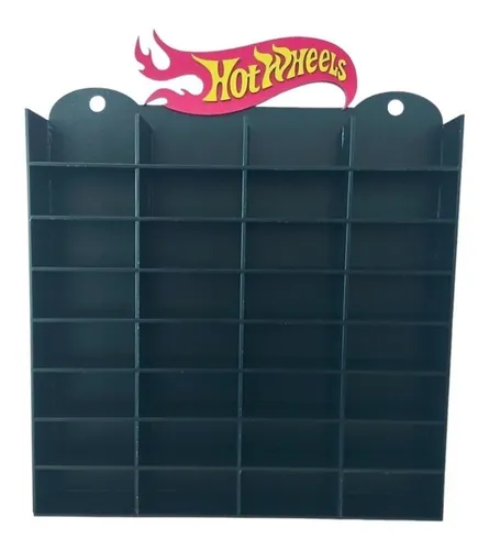 Exhibidor Negro Para Hot Wheels Coleccionador 32 Autos Mdf Meses Sin