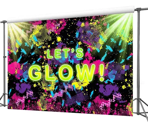 Mocsicka Glow Neon Party Backdrop 7x5ft Lets Glow Splatter P | Envío gratis Mocsicka Glow Neon Party Backdrop 7x5ft Lets Glow Splatter P | Envío gratis