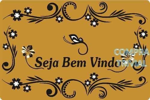 Tapete Seja Bem Vindo - Floral Fundo Preto | Mercado Livre Tapete Seja Bem Vindo - Floral Fundo Preto | Mercado Livre