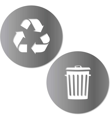Calcomania Reciclado Amigable De Vinilo Y Papelera Logo Es Envío Gratis