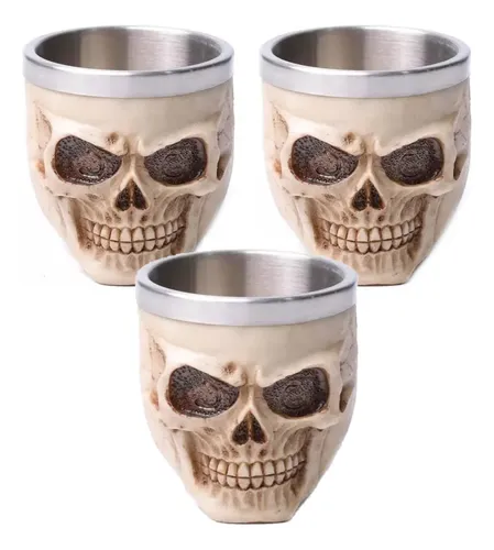 Copo Shot Caveira Ossos Skull Copinho Tequila Vodka Cachaça Copo Shot Caveira Ossos Skull Copinho Tequila Vodka Cachaça
