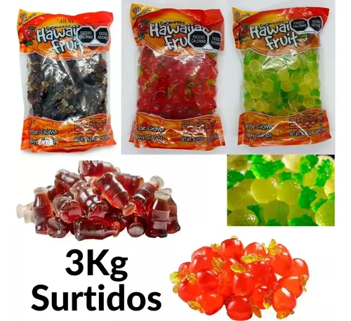 Gomitas 3d Hawaiian Fruit 3kg Sabores Coca, Manzana Y Piña | Meses sin ...