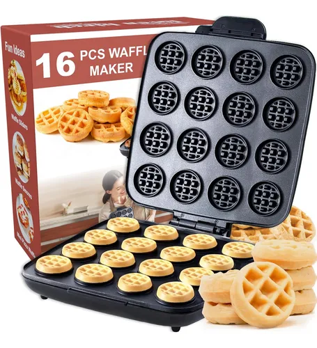 Máquina Mini Para Hacer Waffles De 16 Piezas, Superficie Ant | Meses sin interés