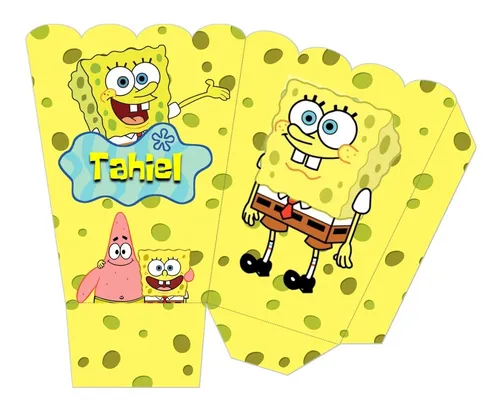Kit Imprimible Candy Bar Bob Esponja 100 Editable