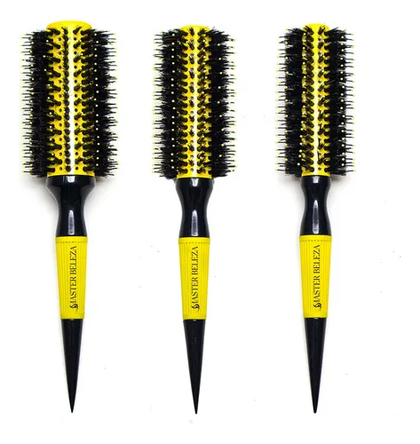 Set De 3 Cepillos Profesionales Para Cabello Sintético Espaciados De