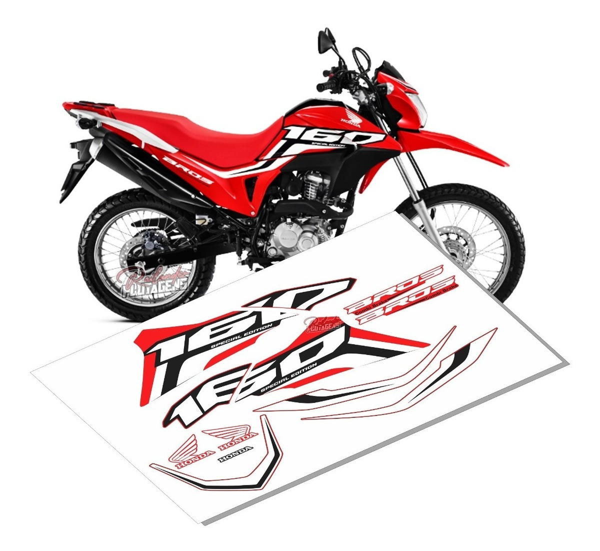 Kit Faixas Adesivos Bros 160 2020 Edição Especial Vermelha ... Kit Faixas Adesivos Bros 160 2020 Edição Especial Vermelha ...
