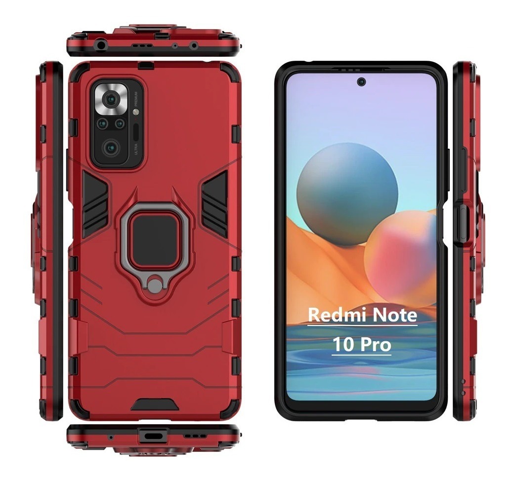 Funda Para Xiaomi Redmi Note 10 Pro Uso Rudo Anillo Mic 9d Meses
