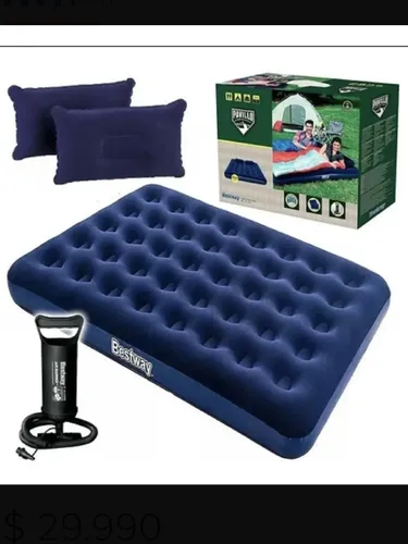 Colchón Inflable 2 Plazas + Bombin | Cuotas sin interés Colchón Inflable 2 Plazas + Bombin | Cuotas sin interés