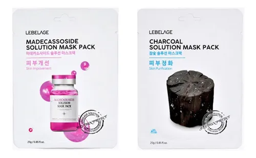 Mascarillas Coreana De Madecassoside Y Carbon Activo 60pz Meses Sin