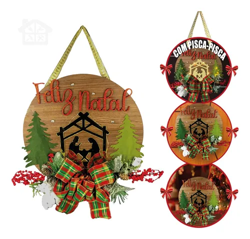 Guirlanda Natal Decoração Flores Laço Pisca Pisca Luxo 35cm ... Guirlanda Natal Decoração Flores Laço Pisca Pisca Luxo 35cm ...