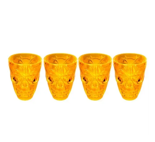 Copo Dose Shot Halloween Hiperfesta Caveira 4un Cor Laranja ... Copo Dose Shot Halloween Hiperfesta Caveira 4un Cor Laranja ...