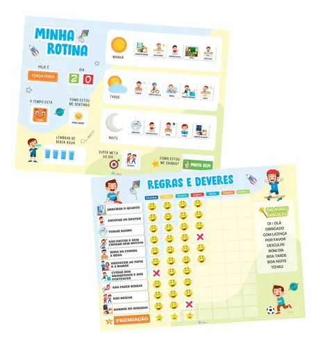 Kit Quadros Educativos Infantil Rotina Quadro De Incentivo