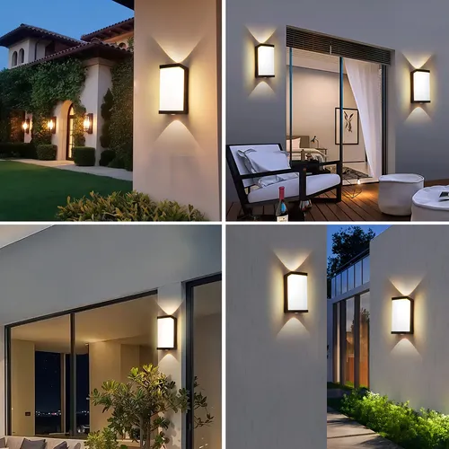 Hutiirich® Lámparas De Pared Exterior Y Interiores Color Negro Cuadrado ...