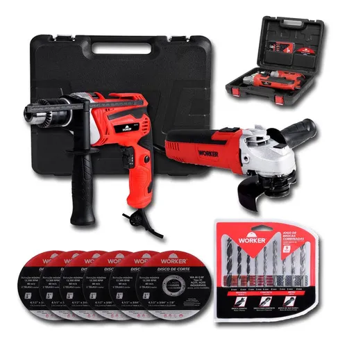 Kit de amoladora angular Worker, 220 V, 24 piezas | MercadoLibre Kit de amoladora angular Worker, 220 V, 24 piezas | MercadoLibre