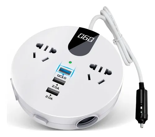 Inversor Carro 12v Acendedor P/ Tomada 220v Conversor +3 Usb