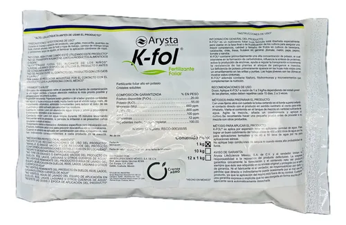 K Fol Nutriente Fertilizante Foliar Alto Potasio 1 Kg