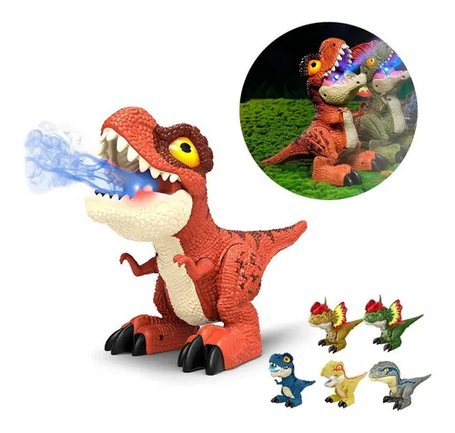 Dinosaurio Juguete Humo Luz Sonido Rugido Vaporizador Pilas