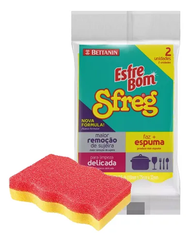 Esponja Esfre Bom Bettanin Sfreg Dupla Face - 20 Pac | Frete grátis Esponja Esfre Bom Bettanin Sfreg Dupla Face - 20 Pac | Frete grátis