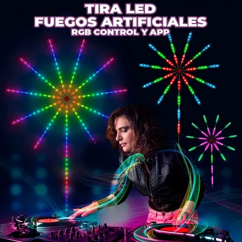 Tira Led Fuegos Artificiales Inteligentes Control Aplicación Color de ... Tira Led Fuegos Artificiales Inteligentes Control Aplicación Color de ...