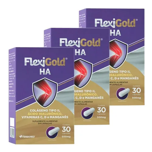 Kit 3 Flexigold Ha 30 Cápsulas Herbamed | Frete grátis Kit 3 Flexigold Ha 30 Cápsulas Herbamed | Frete grátis