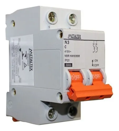 Metaltex N3 Mini Disjuntor Bipolar Curva | MercadoLivre
