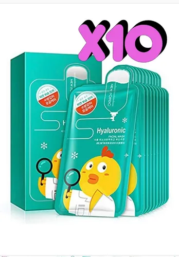 Pack 10 Mascarillas Coreana Ácido Hialurónico Rorec 89