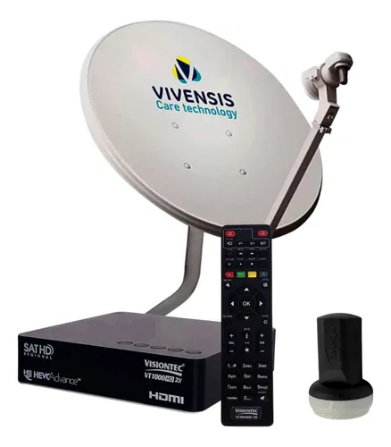 Kit Receptor Digital Visiontec Com Antena Vivensis E Lnbf | Frete grátis