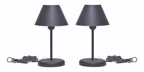 Kit 2 Abajures Moderno P/ Vários Ambientes - Base Plástica ...