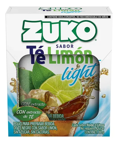 Display 8 Sobres Bebida Zuko Ligth Te Negro Limón 11g | MercadoLibre